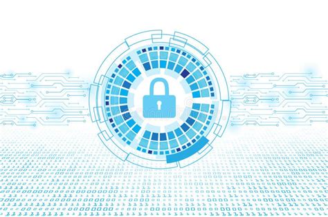 High Security And Protection By Padlock Technology Abstract Background Stock Vector