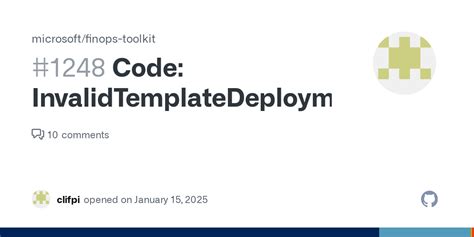 Code Invalidtemplatedeployment · Issue 1248 · Microsoftfinops Toolkit · Github