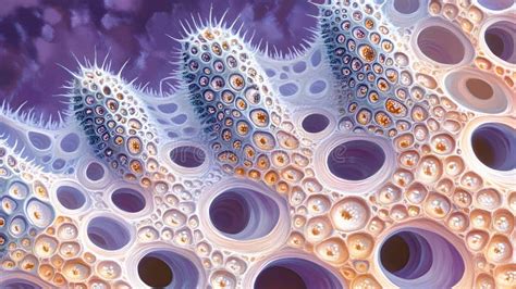 Abstract Cellular Structure Ai Art Microscopic Royalty Free Image Stock Illustration