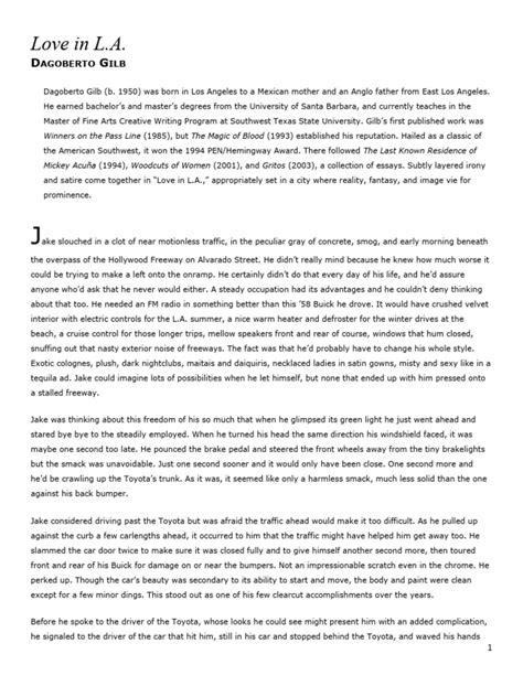 Love In La Text 1 Pdf Automotive Technologies Motor Vehicle
