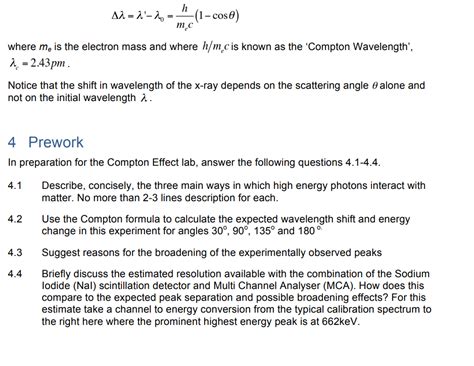 Solved Δλ λλ mech cosθ where me is the electron mass Chegg
