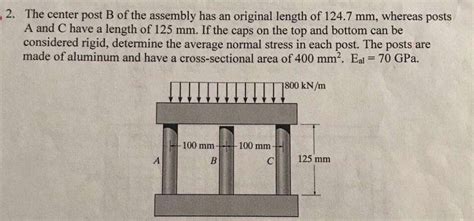Solved 2 The Center Post B Of The Assembly Has An A And C