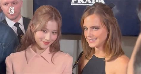 Two Shot Of TWICE S Sana Emma Watson Trends Online Allkpop