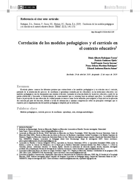 Modelo Pedagógico Y Currículo Pdf Plan De Estudios Enseñando