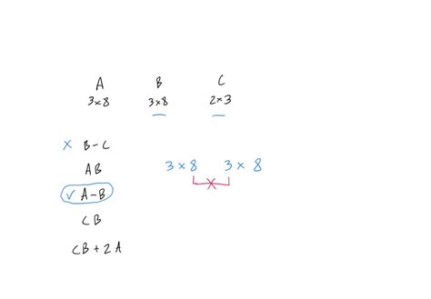 solved if a and b are 3x2 matrices and c is a 4x3 matrix which of