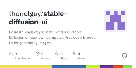 GitHub Thenetguy Stable Diffusion Ui Easiest Click Way To Install And Use Stable Diffusion