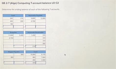 solved qs 2 7 algo computing t account balance lo c2