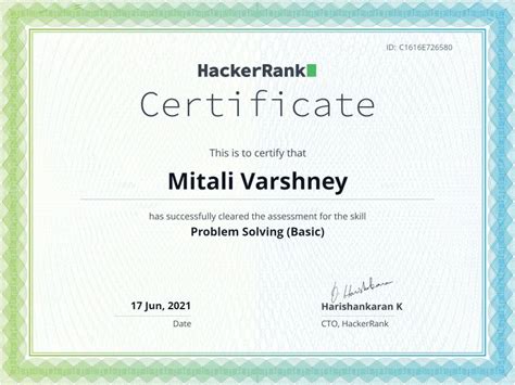 Mitali Varshney On Linkedin Hackerrank Coding Problemsolving