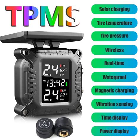 오토바이tpms 바이크 공기압센서 타이어압력 방수 태양열 오토바이 Tpms 타이어 압력 모니터 시스템 티몬