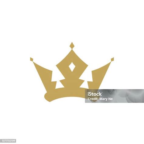 흰색으로 격리 된 골든 라인 크라운 아이콘 로얄 럭셔리 Vip 일류 기호 수상자 상 Empire에 대한 스톡 벡터 아트 및 기타