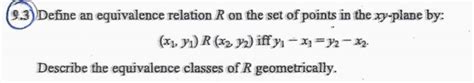 solved 9 3 define an equivalence relation r on the set of