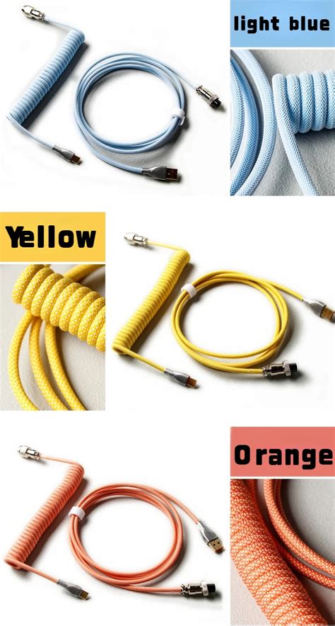 Спиральный кабель типа C, механическая клавиатура, провод USB, кабель ...