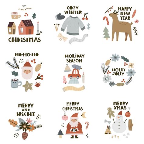 메리 크리스마스 일러스트 프리미엄 벡터