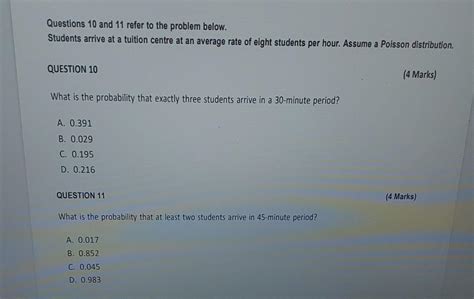 Solved Questions 10 And 11 Refer To The Problem Below Chegg Com