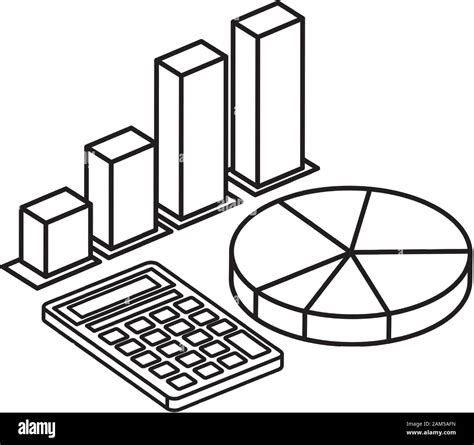 Infographics With Calculator Isolated Icon Stock Vector Image Art Alamy