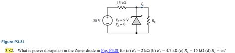Solved What Is Power Dissipation In The Zener Diode In Chegg