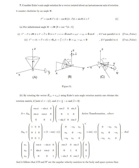 7 Consider Eulers Axis Angle Rotation For A Vector
