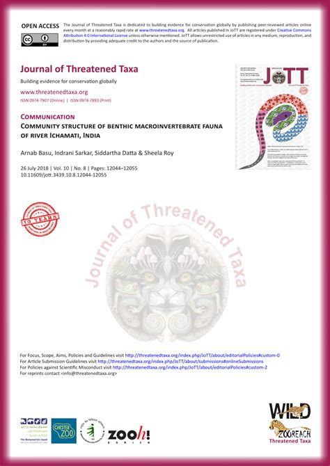 Pdf Community Structure Of Benthic Macroinvertebrate Fauna Of River Ichamati India
