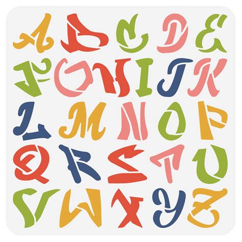 Benecreat Graffiti Letters Stencil 12x12 Street Graffiti