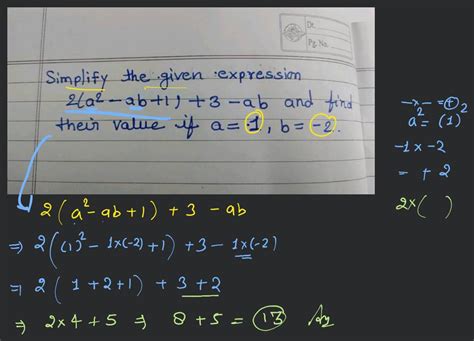 Simplify The Given Expression A Ab Ab And Find Their Value If A