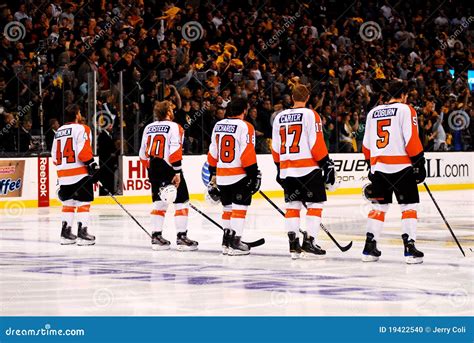 Philadelphia Flyers Starting Line Up Editorial Image Image Of Game