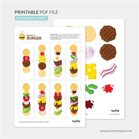 Burger Printable Plan Your Year Easily