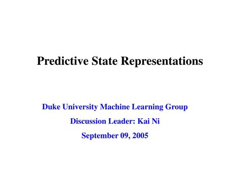Ppt Predictive State Representations Powerpoint Presentation Free Download Id 6957872