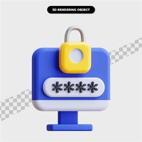 Premium Psd 3d Rendering Password Icon Illustration