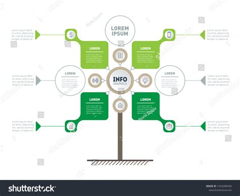 Vertical Infographics Tree Development Growth Eco Stock Vector Royalty Free 1254286450