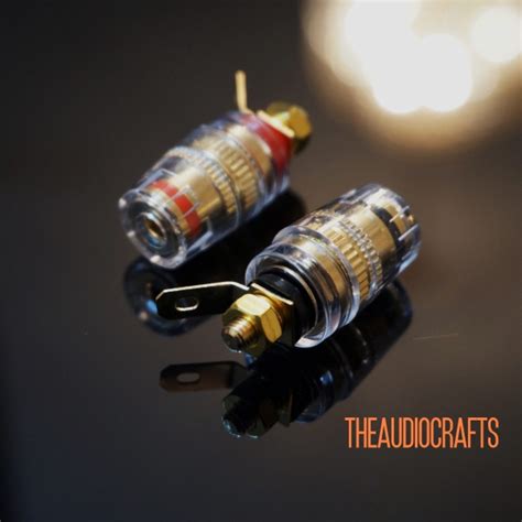 Mini Gold Plated Insulated 5 Way Binding Post Set 1 Red 1 Black