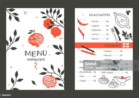 조지아 레스토랑 메뉴 템플릿입니다 국가 음식의 간단한 삽화 벡터 그래픽 0명에 대한 스톡 벡터 아트 및 기타 이미지 0명 개체 그룹 검은색 Istock