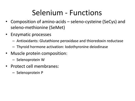 Ppt Selenium Essential Functions And Benefits In Nutrition Powerpoint Presentation Id 9242637