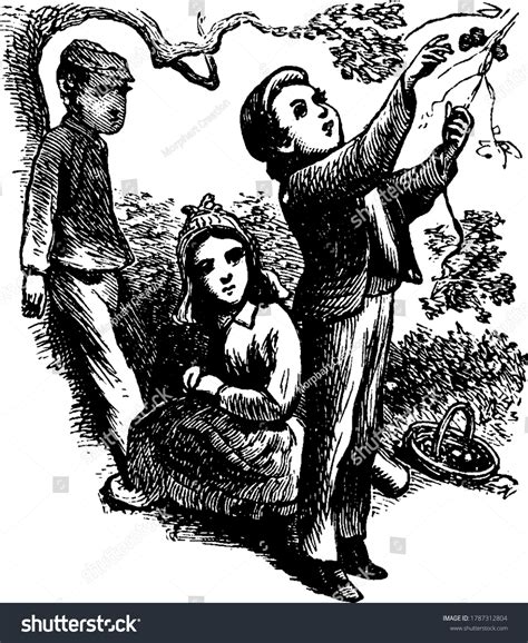 Two Babes Girl Standing Forest Gathering Stock Vector Royalty Free Shutterstock