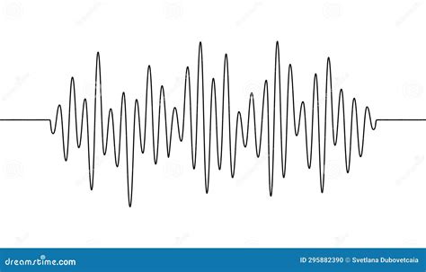 Earthquake One Continuous Line Polygraph Single Line Art Outline Wave