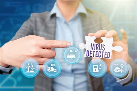Text Caption Presenting Virus Detected Business Concept A Computer