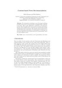 Pdf Content Based News Recommendation