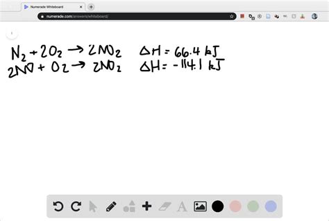 Solved Calculate The Standard Molar Enthalpy Of Formation Of No G From The Following Data N2 G