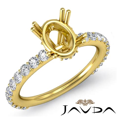 Oval Diamond 4 Prong Engagement Ring Setting 18k Gold Semi Mount 0