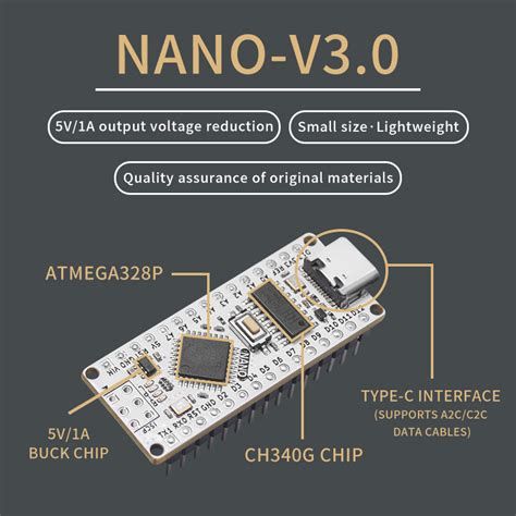 Compatible With Arduino Nano V30 Ch340g Improved Atmega328p Development Board Type C Interface