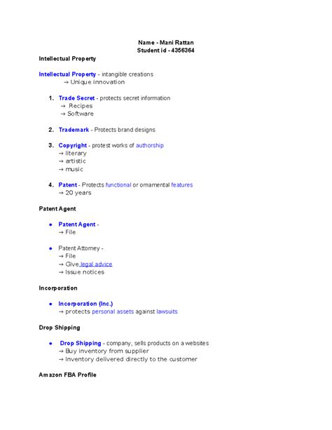 Lecture 5 Helpful Notes For Business Program Name Mani Rattan