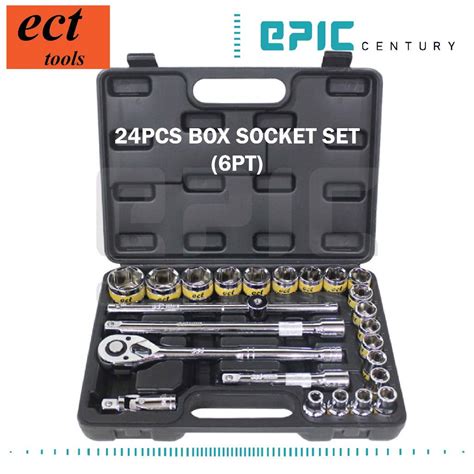 Ect 24pcs Box Socket Set 6pt 12dr 8 32mm Shopee Malaysia