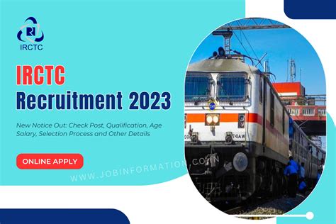 Irctc Recruitment 2023 New Notice Out Check Post Qualification Age