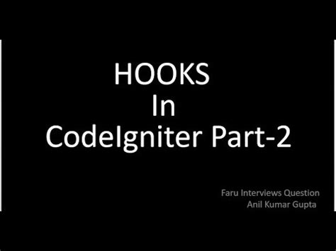 HOW CAN USE HOOKS IN CODEIGNITER 3 0 YouTube