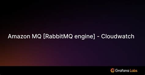 Amazon Mq Rabbitmq Engine Cloudwatch Grafana Labs