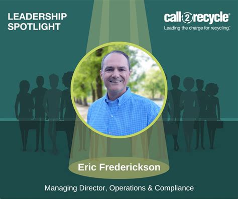 Meet Eric Frederickson Call2recycles Managing Director Of Operations