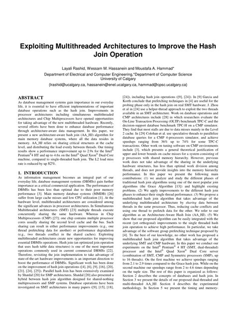 pdf exploiting multithreaded architectures to improve the hash join