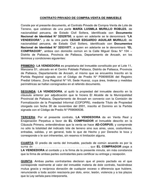 Contrato De Compra Venta De Inmueble Propiedad Justicia