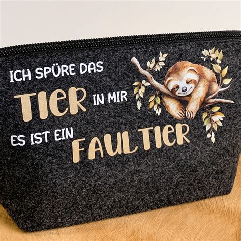 Faultier Kleine Kulturtasche Kosmetiktasche Kleine Tasche Tasche Mit Spruch Ich Spüre