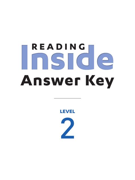 낱 Reading Inside L2 Answer Key Pdf