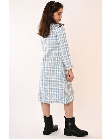 فستان بناتي شتوي سماوي 20798